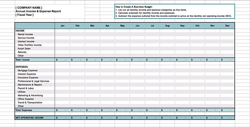 Company Budget Template Database